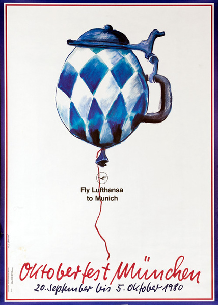 Lufthansa Airlines Original Travel Poster, Octoberfest Munich Germany ...