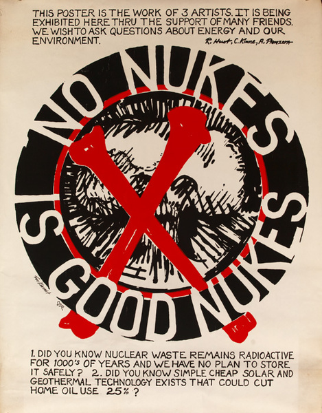 No Nukes is Good Nukes Original American Anti Nuclear Poster Protest ...