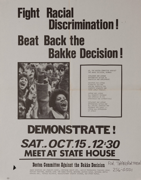 Fight Racial Discrimination, Beat Back the Bakke Decision Original ...