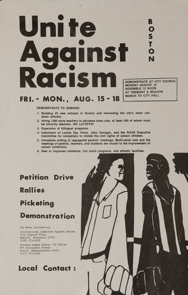 Unite Against Racism, Boston, Original American Civil Rights Protest ...