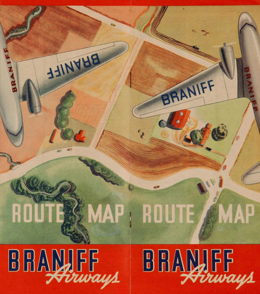 Braniff Airways Route Map Original Travel Brochure | David Pollack ...
