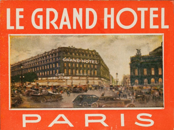 Le Grand Hotel Paris Original French Luggage Label | David Pollack ...