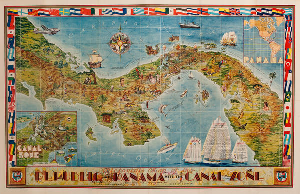 Pictorial Map of the Panama And the Canal Zone Original Poster | David ...