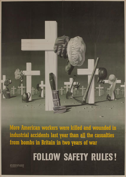 WWII War Production Board Poster Follow Safety Rules! | David Pollack ...