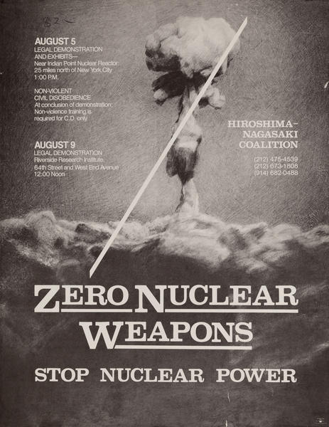 Zero Nuclear Weapons Stop Nuclear Power | David Pollack Vintage Posters