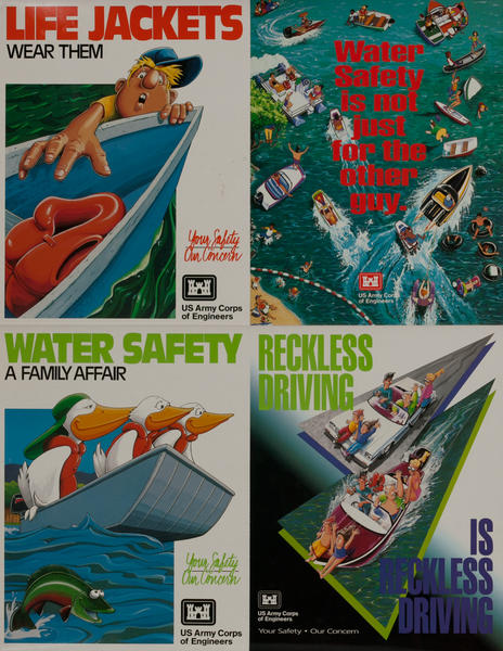 Army Corp of Engineers, 4 Safety Posters | David Pollack Vintage Posters