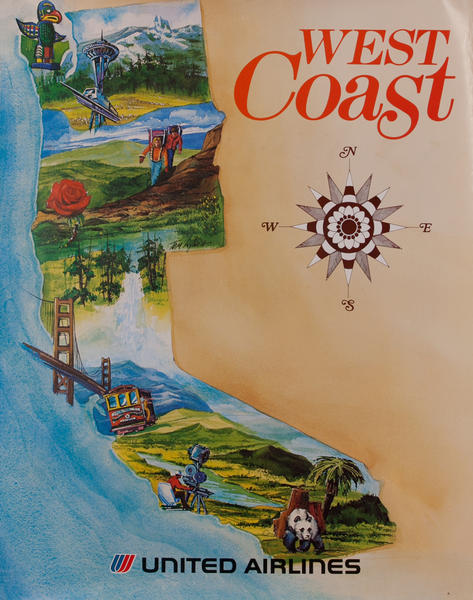 United States West Coast Travel Poster | David Pollack Vintage Posters