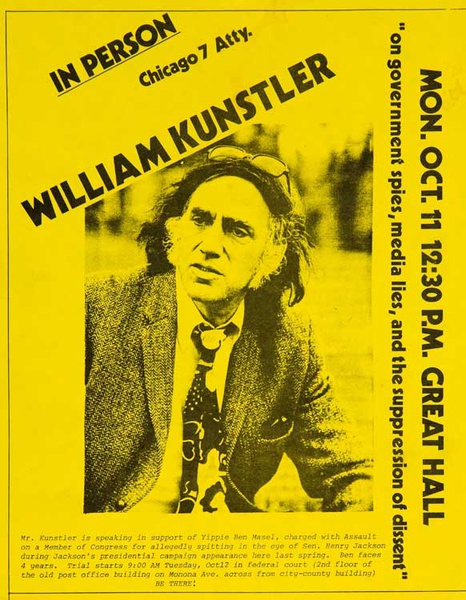 In Person William Kunstler Chicago 7 Attorney, Original American ...