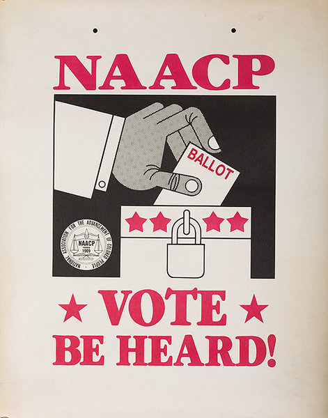 NAACP VOTE BE HEARD Original American Political Poster | David Pollack ...