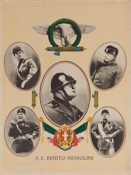 Original WWII S E Benito Mussolini Poster | David Pollack Vintage Posters