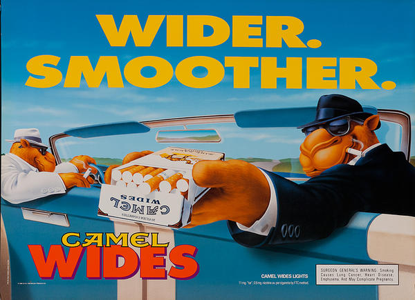Camel Wides Cigarette Original American Advertising Poster Wider ...