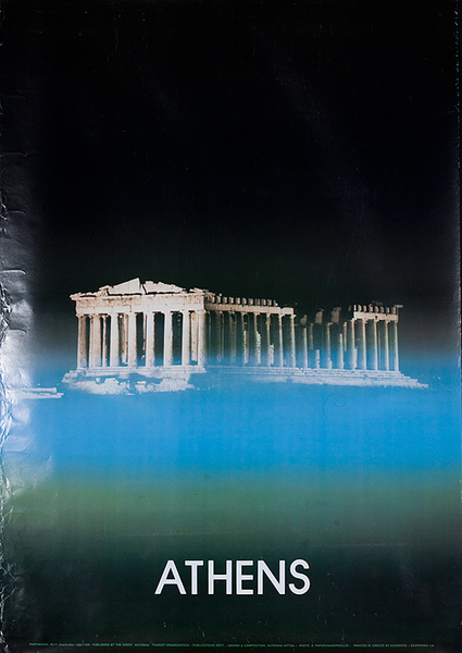 Original Greek Travel Poster Athens Greece, Acropolis Photo | David ...