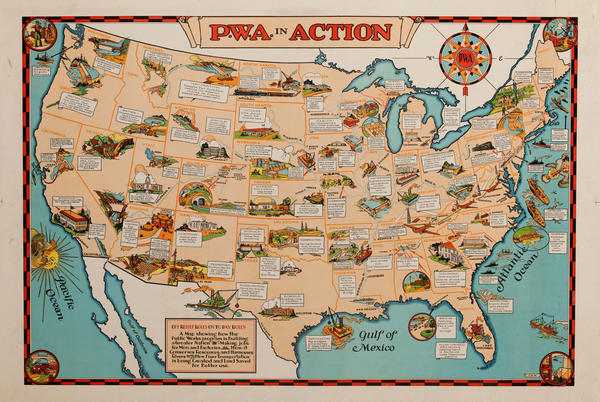 Public Works Administration Map Poster PWA in Action | David Pollack ...